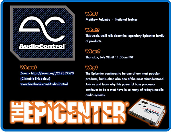 AudioControl Set to Highlight EPICENTER Products in Thursday’s Webinar ...