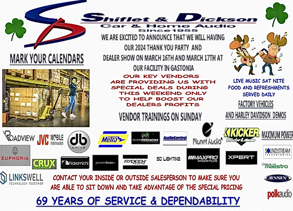 The Shiflet & Dickson 2024 Dealer Show Set For March 16th and 17th ...