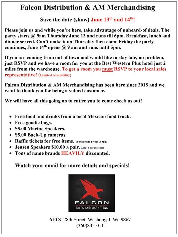 1st Annual Falcon Distribution & AM Merchandising Dealer Show ...
